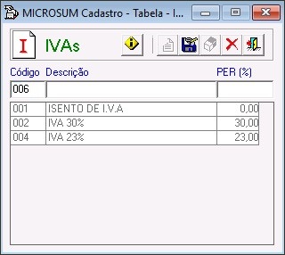 Cadastro de IVAs – Microsum Tecnologia