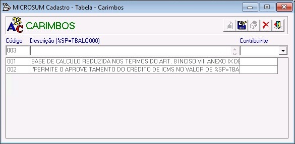 Cadastro de carimbos – Microsum Tecnologia